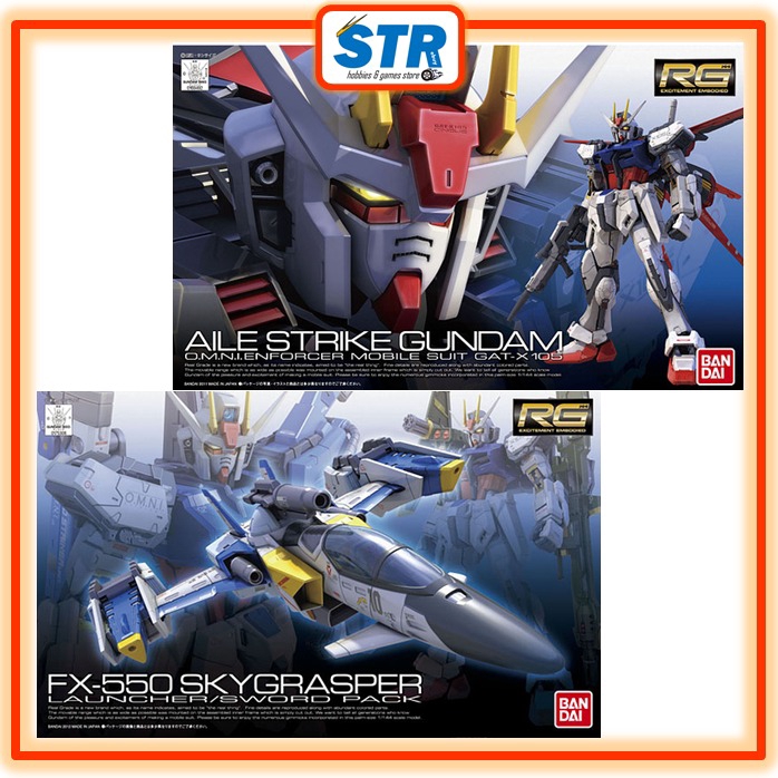 BANDAI 1/144 RG 03 GAT-X105 AILE STRIKE GUNDAM + RG 06 FX-550 ...