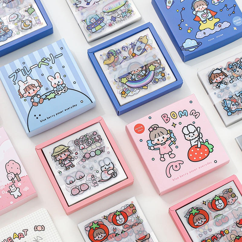 Infeel.Me 50 Sheets PVC Stickers Cute Cartoon Sticker School Office ...