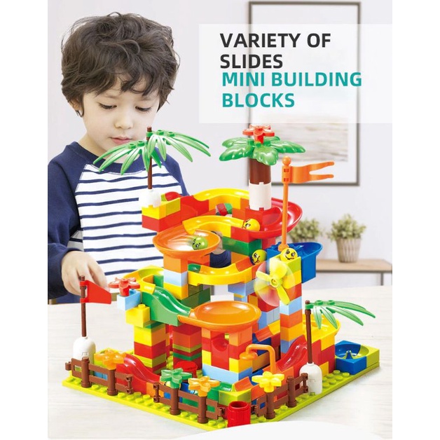 168 / 196 Pcs Educational Fun Marble Run Race Maze Ball Track Building ...