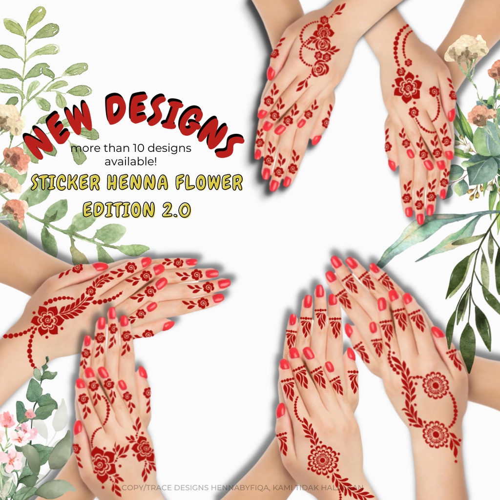 STICKER HENNA MURAH/SIMPLE/SEPASANG TANGAN/STICKER INAI NEW DESIGN ...