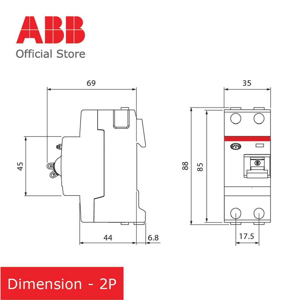 ABB RCCB/ELCB FH202 AC-63/0.03 (30mA) | 2 POLE (2P) | Shopee Malaysia