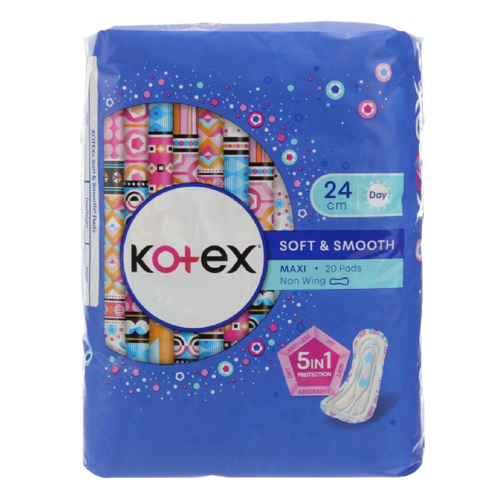 Kotex Soft & Smooth Sanitary Maxi Non Wing 24cm 20's | Shopee Malaysia