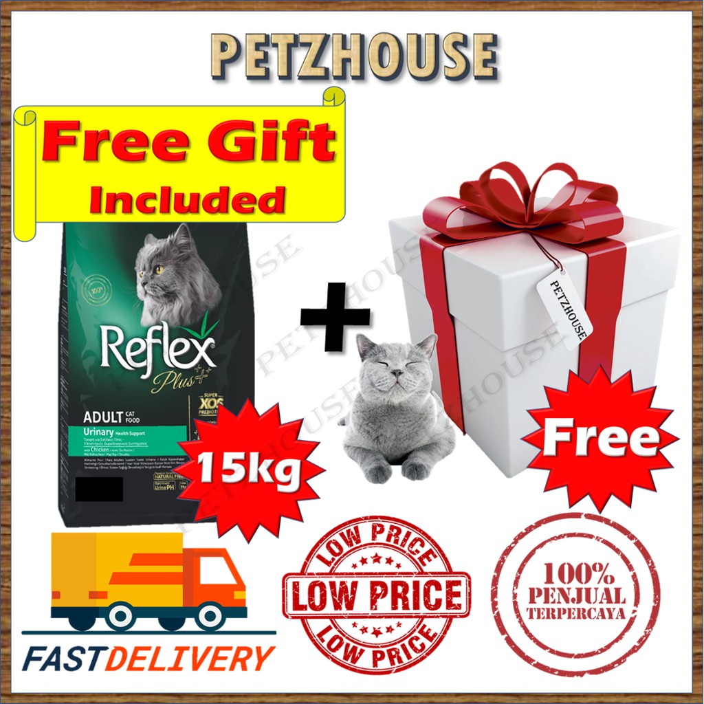 [BOX PACKAGING] Reflex Plus Urinary Chicken Adult Cat Food 15kg + Free Gift 🎁 | Shopee Malaysia