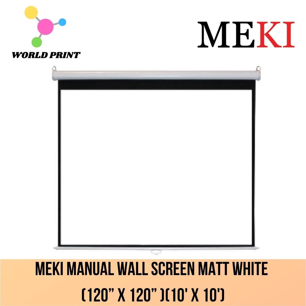 MEKI Manual Wall Screen Matt White (120” x 120” )(10' x 10') | Shopee ...