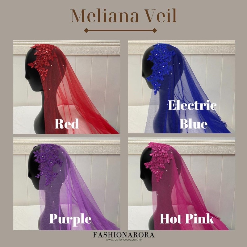 MELIANA WEDDING VEIL [LACE + DIAMOND SWAROVSKI] Veil Nikah / Veil ...