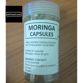100 Capsules Moringa Leafs Capsules Powder 100 Kapsul Serbuk Daun ...
