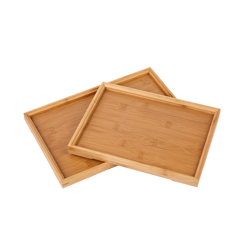 TheOne Bamboo Wooden Rectangular Tea Breakfast Serving Trays Craft ...