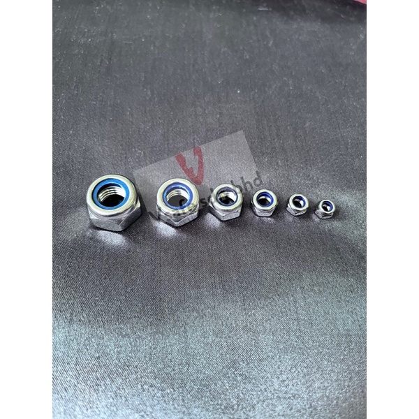 Nylon lock nut Flange Nuts 304 Staibless steel hexagon M2 M3 M4 M5 M6 M8 M10 M12 Locknut DIN985 ...