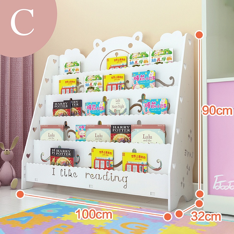 Children creative simple bookshelf drawing books story books storage ...