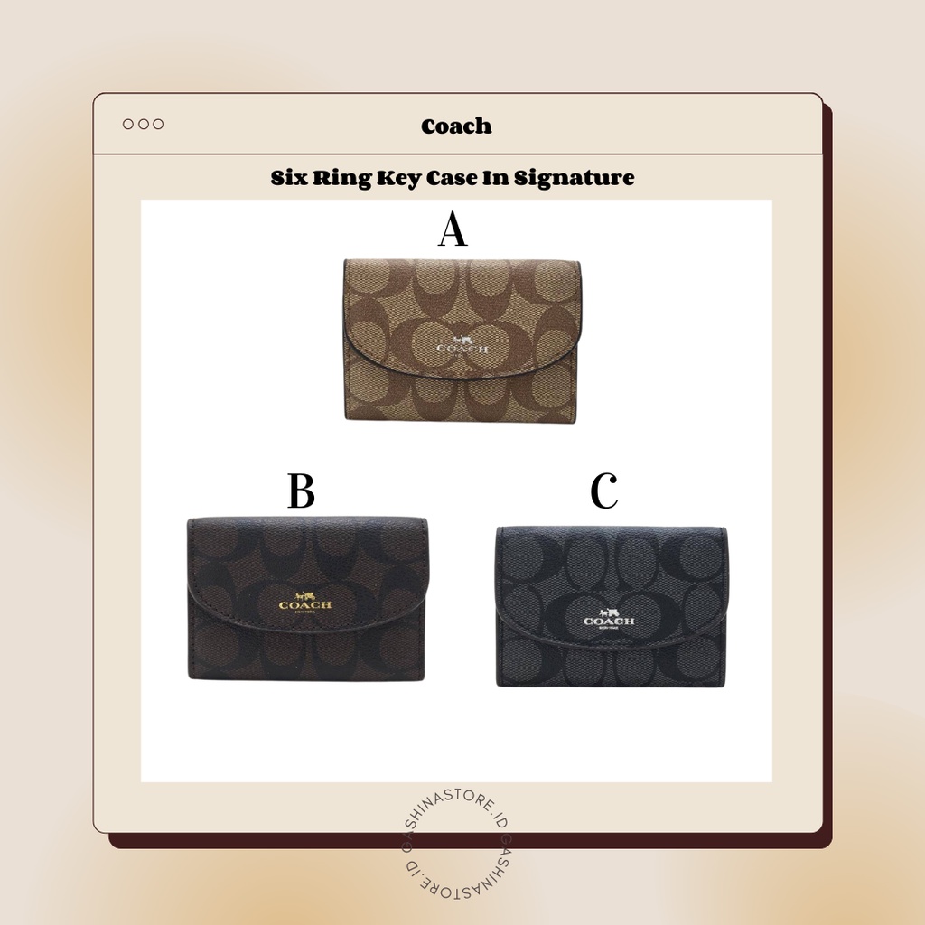 Coach Six Ring Key Case In Signature ORIGINAL | Shopee Malaysia