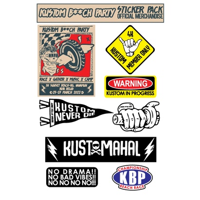 STICKER PACK KUSTOM BEACH PARTY | Shopee Malaysia