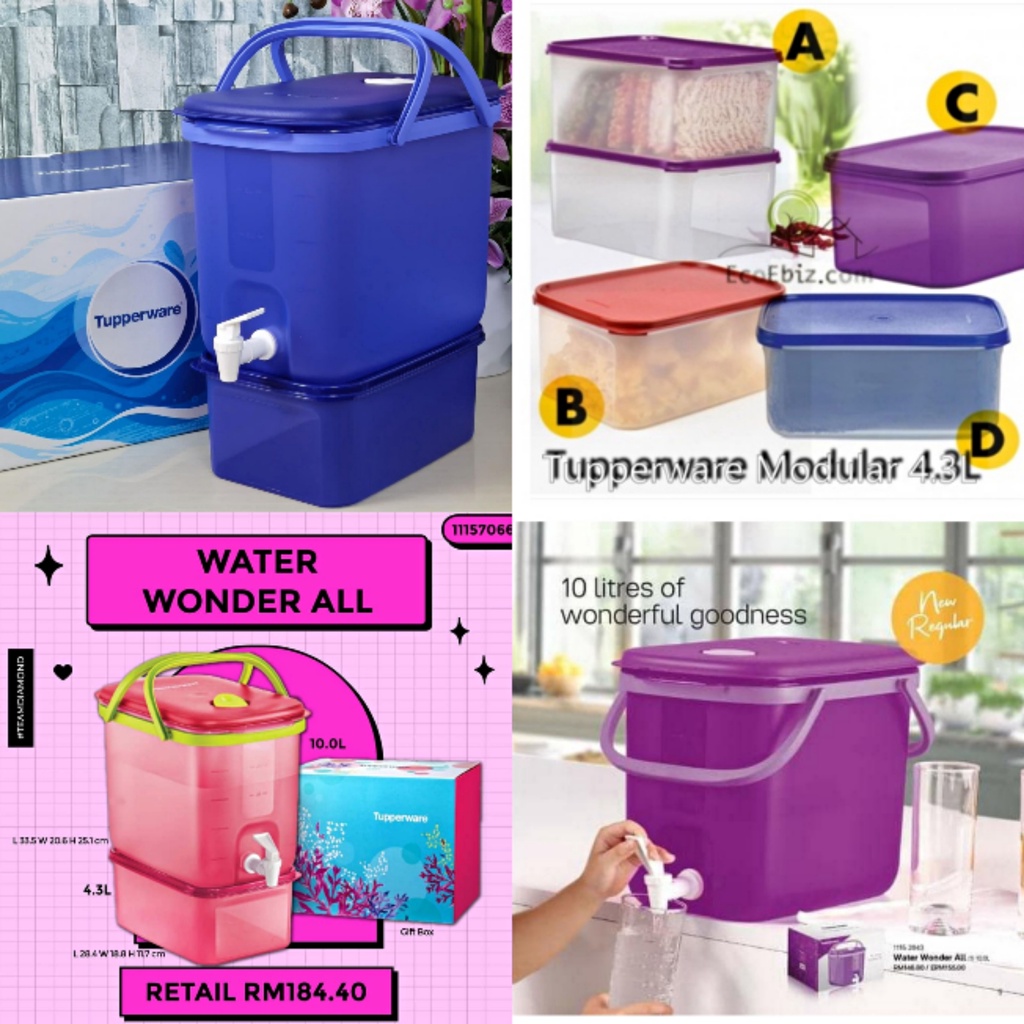 Tupperware Water Wonder All Rectangular Water Dispenser 10L /Modular ...