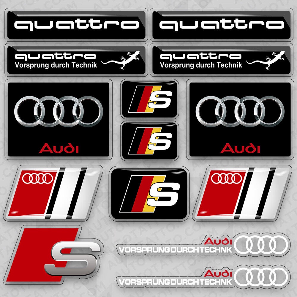 Audi Sport S Germany Quattro Racing Car Logo Sticker Vinyl Decal Stripe ...