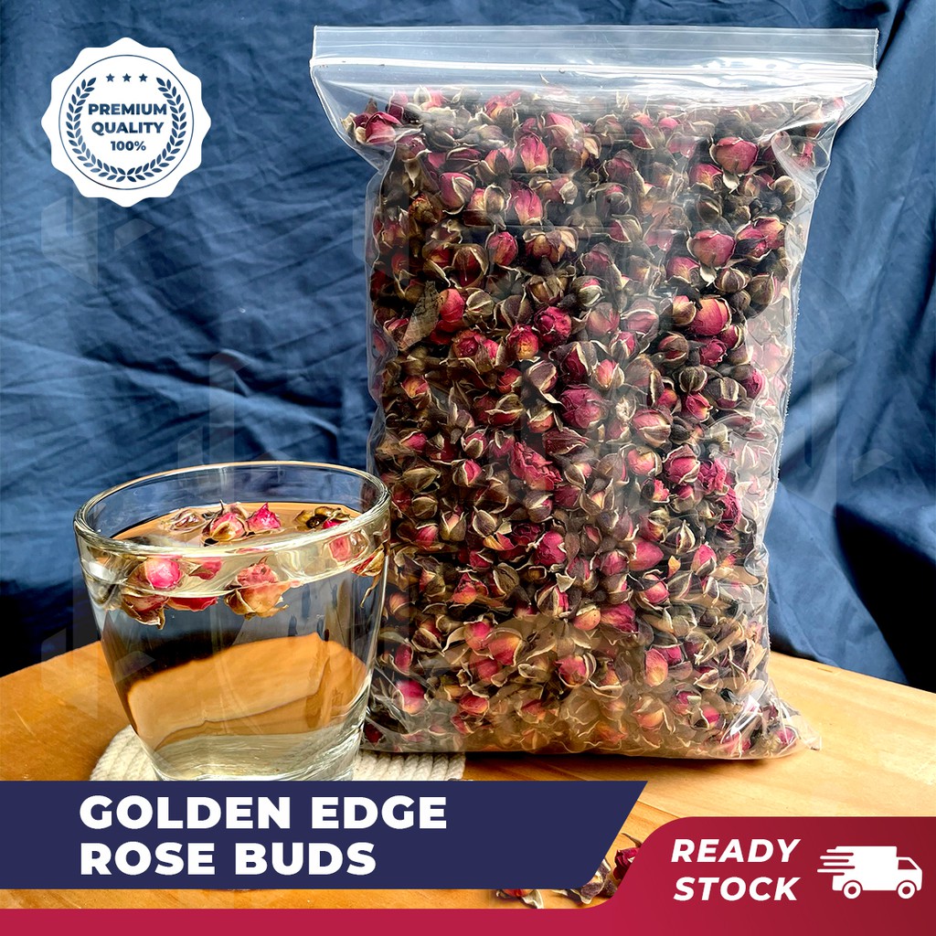 Teh Bunga Mawar Bertepi Emas Kering High Quality Natural Dried Golden ...