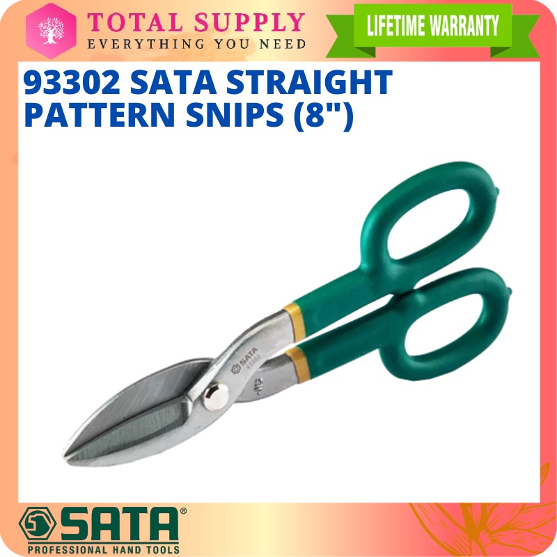 93302 SATA STRAIGHT PATTERN TINNER SNIPS (8") FOR TRIMMING CUTTING ...
