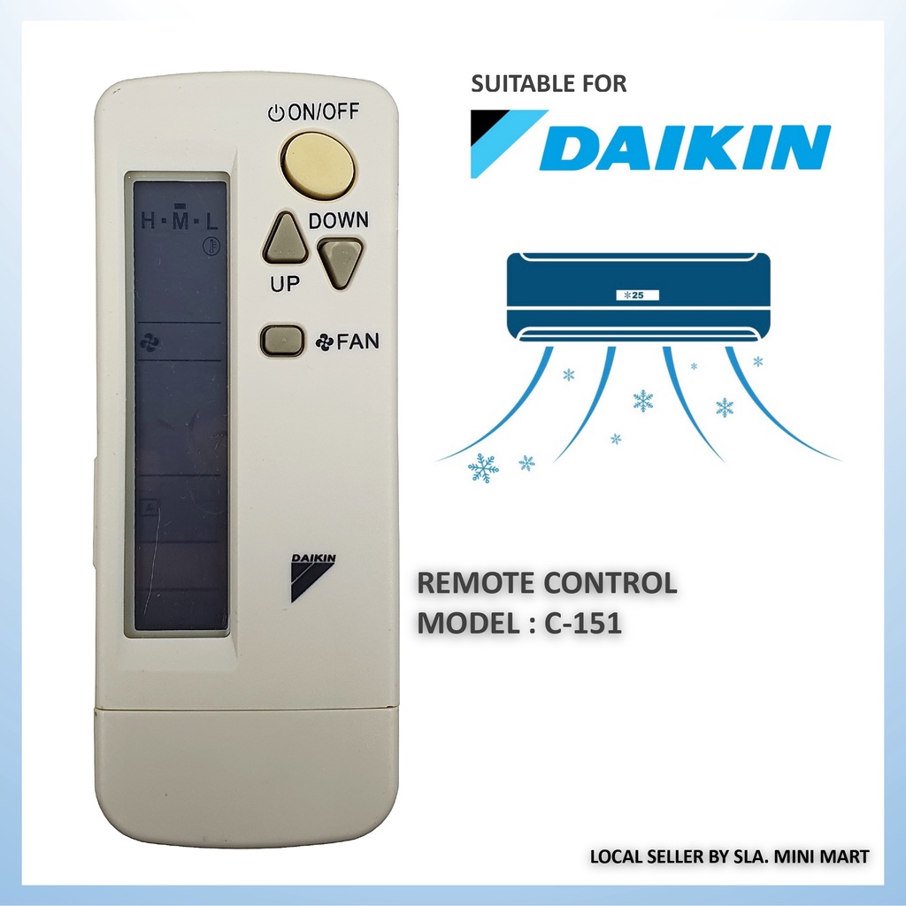 DAIKIN AIR-CONDITIONER REMOTE CONTROL DK-C151 (DAIKIN REPLACEMENT ...