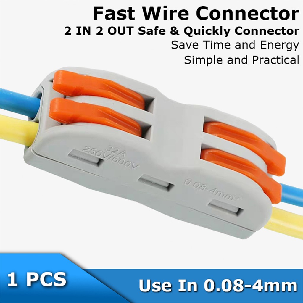 Fast Wire Connector PCT22 SPL2 Reusable Spring Terminal 2 Way Electric ...
