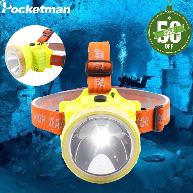 100m Diving Headlamp IPX7 Waterproof Super Bright Underwater ...