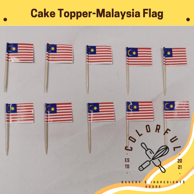 Malaysia Flag Cake Topper Deco Bendera Jalur Gemilang | Shopee Malaysia