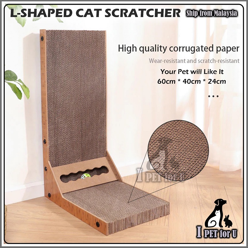 Detachable Cat Scratcher Board L-shaped Cat Scraper Scratching Post for ...