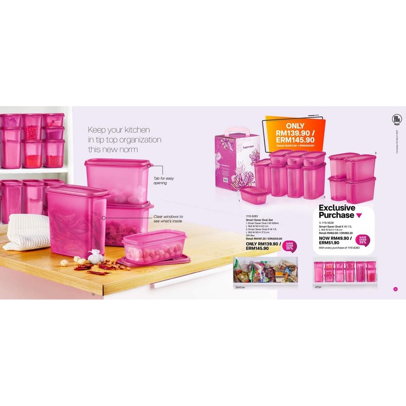 Tupperware Smart Saver Oval Set 12pcs | Shopee Malaysia