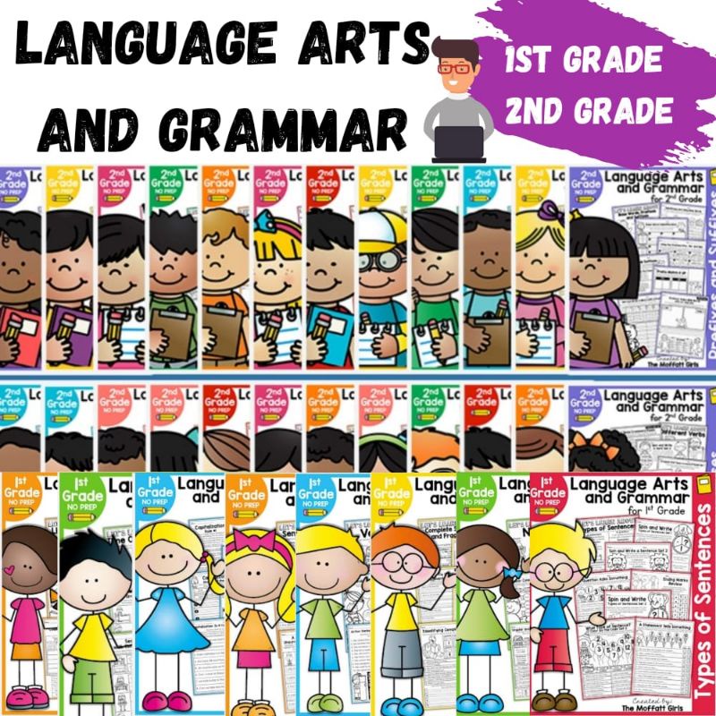 E25 English Language Arts and Grammar Bundle Printable I 1st Grade 2nd ...