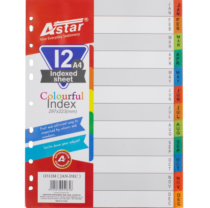 Index divider 1 to 31 ( plastic ) 1-10/1-12/1-20/jan-dec | Shopee Malaysia