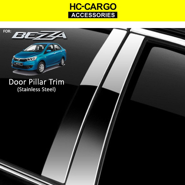 Perodua Bezza Stainless Steel Door Window Pillar Trim Chrome with ...