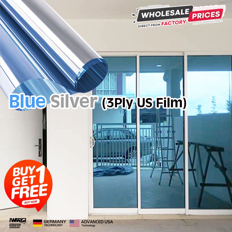 US Tinted Blue Silver Tinted Rumah #BELI 1 ROLL#PERCUMA 1 ROLL#PERCUMA ...