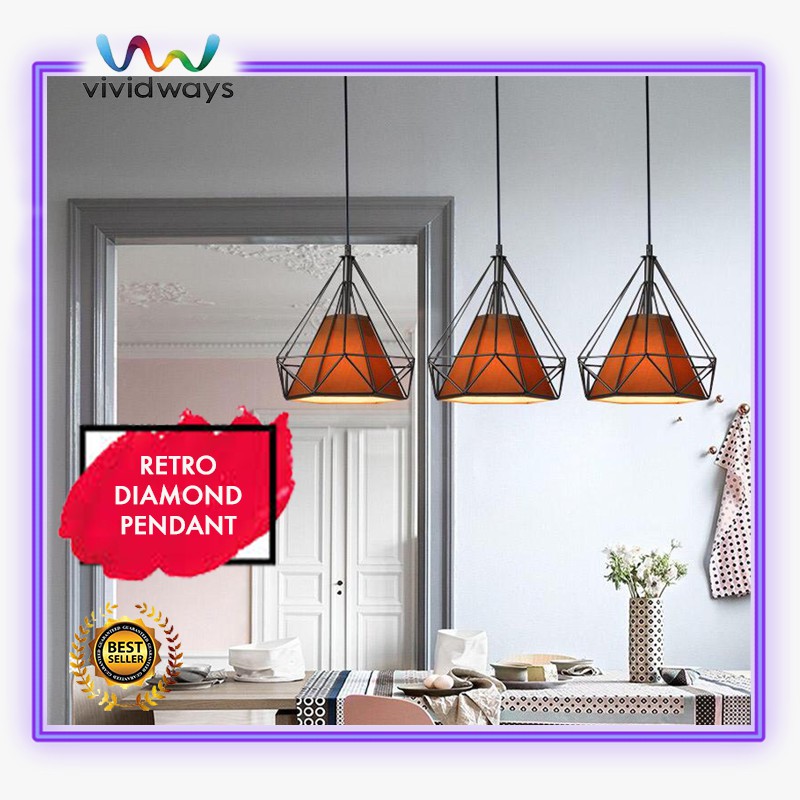 K2 VIVIDWAYS RETRO DIAMOND PENDANT LIGHT / PENDANT LAMP | Shopee Malaysia