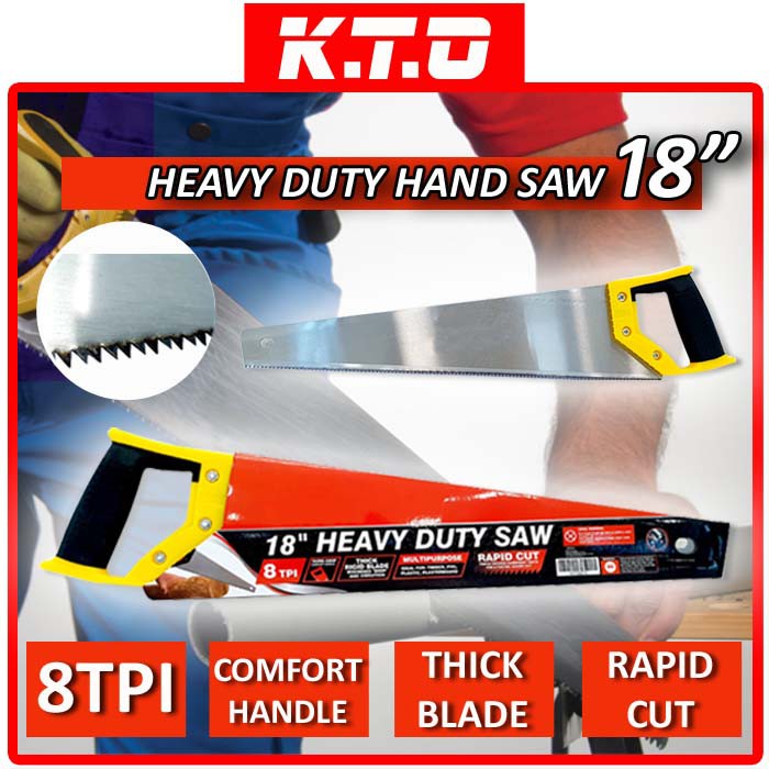 18 Inch Heavy Duty Multipurpose Hand Saw Ideal For Timber, Pvc, Plastic ...