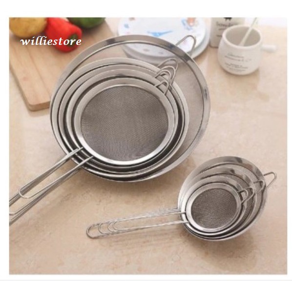STAINLESS STEEL FINE MESH DEEP OIL STRAINER/FLOUR SIEVE/SKIMMER/TAPIS ...
