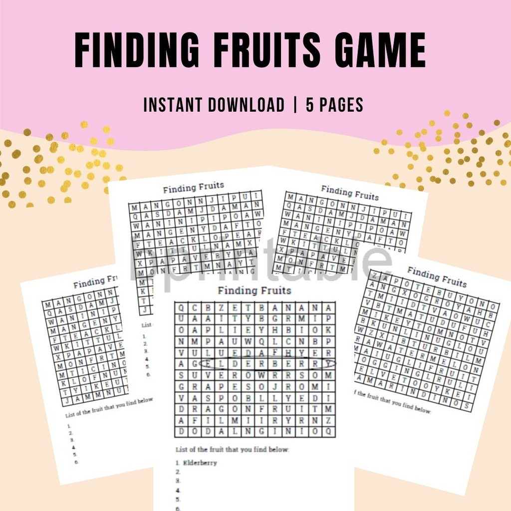 [PDF] 5 Sets of Finding Fruits Game Printables | Shopee Malaysia