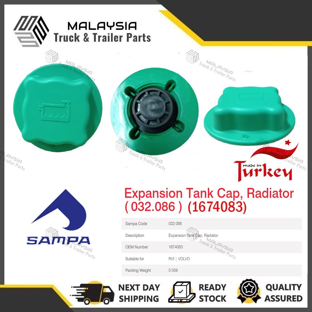 SAMPA 032.086 VOLVO EXPANSION TANK CAP (1674083) | Shopee Malaysia