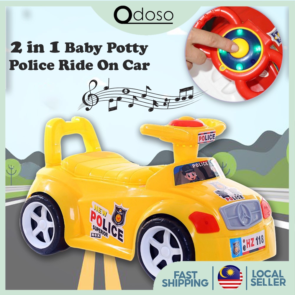 (WITH LIGHT AND MUSIC) ODOSO T008 2 in 1 Baby Potty and Cartoon Police ...