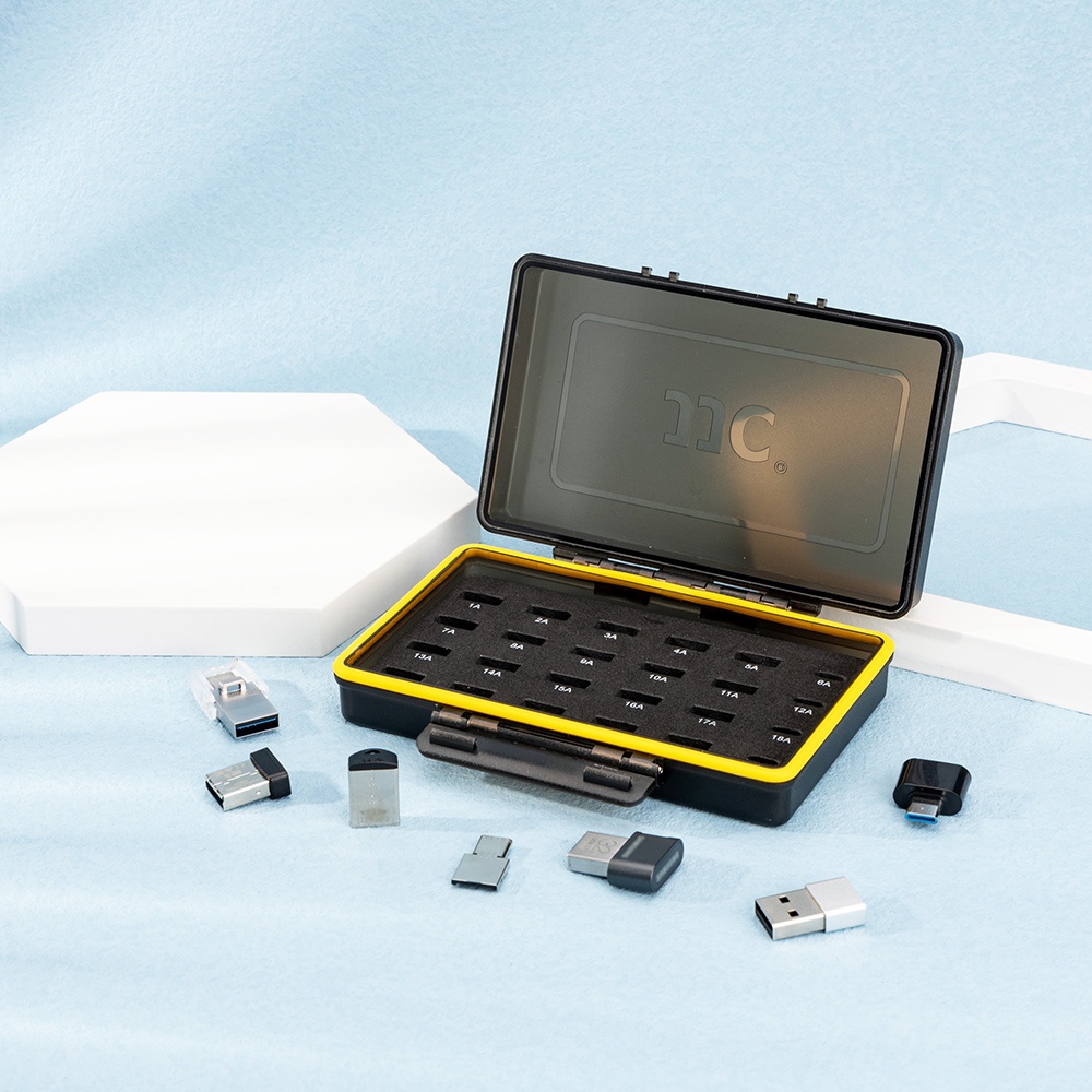 JJC BC-3UFD24 Mini USB Flash Drive Storage Case 24 Vertical Slot Large ...