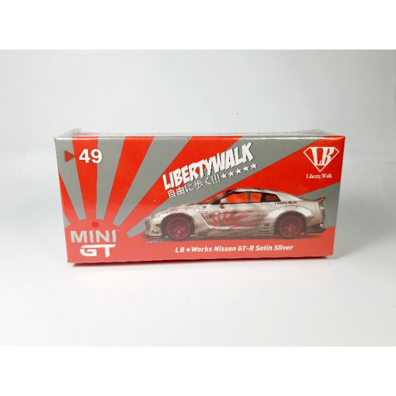 Minigt Mini GT 49 Liberty Walk LB Works Nissan GT R Satin Silver ...