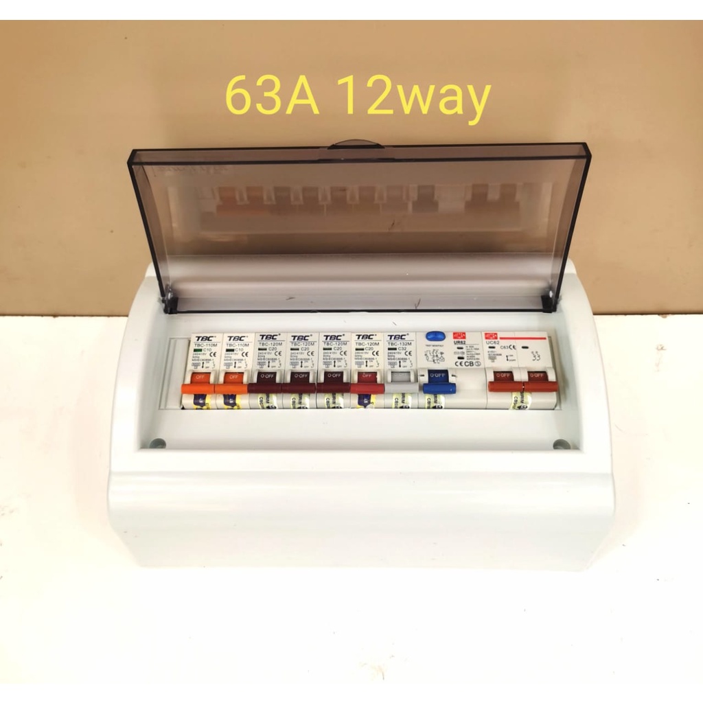TBC/ UMS Mixed 40A / 63A Full Set DB Box with MCB ELCB Main Switch MCB ...