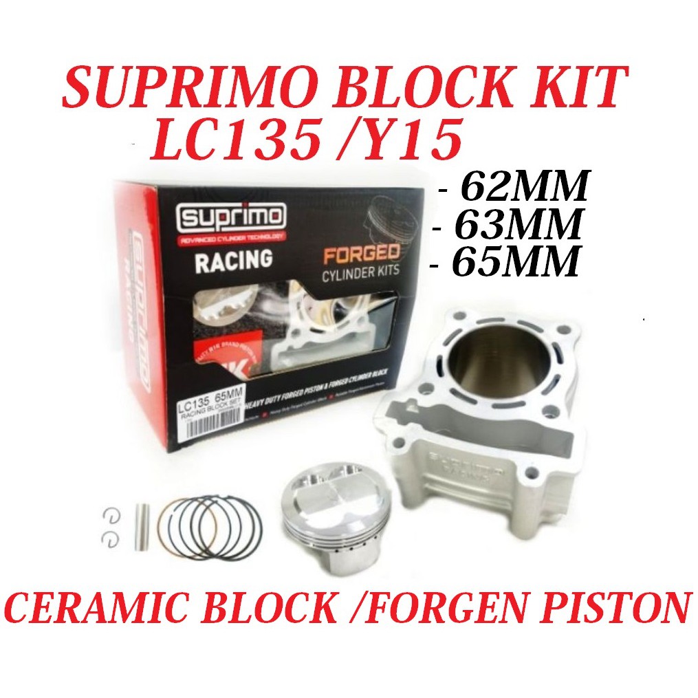 Suprimo Ceramic Block Forge Piston LC135 62MM, 63MM & 65MM | Shopee ...