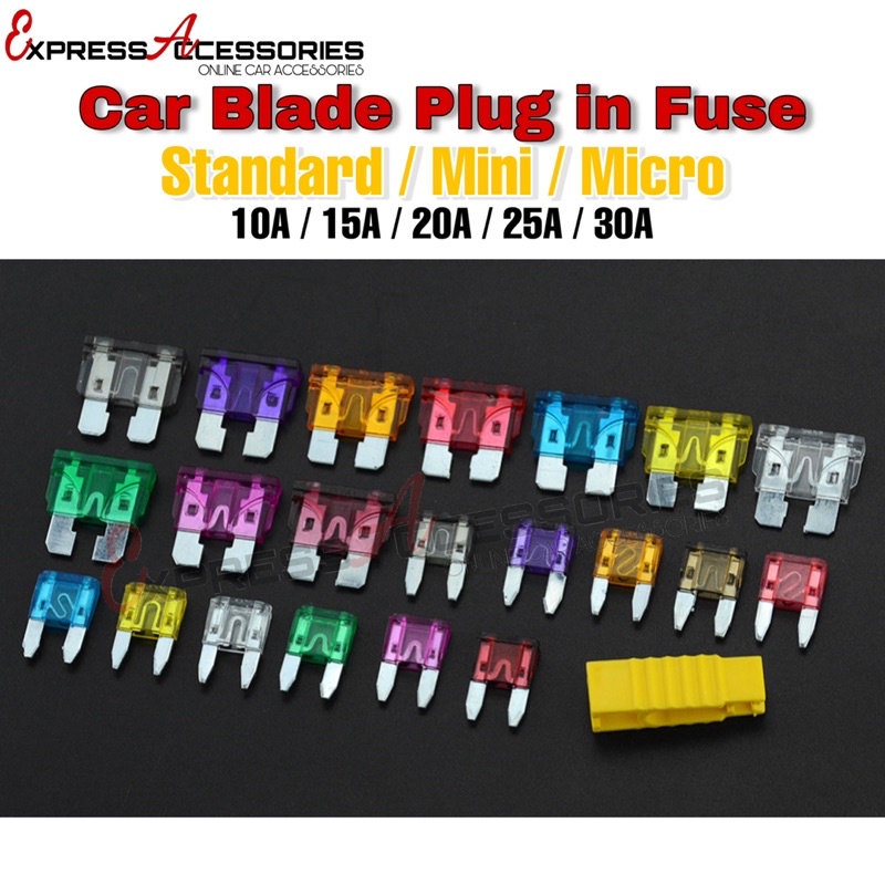 Micro size fuse/Mini Fuse/Standard Fuse/Fius Motosikal Kereta Lori/Fuse ...