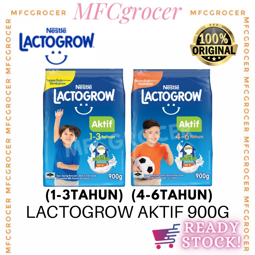 Lactogrow Aktif 1-3 Tahun 850g / 4-6 TAHUN 850g ( BUY 2 PACKS AND GET FREE GIFT) | Shopee Malaysia