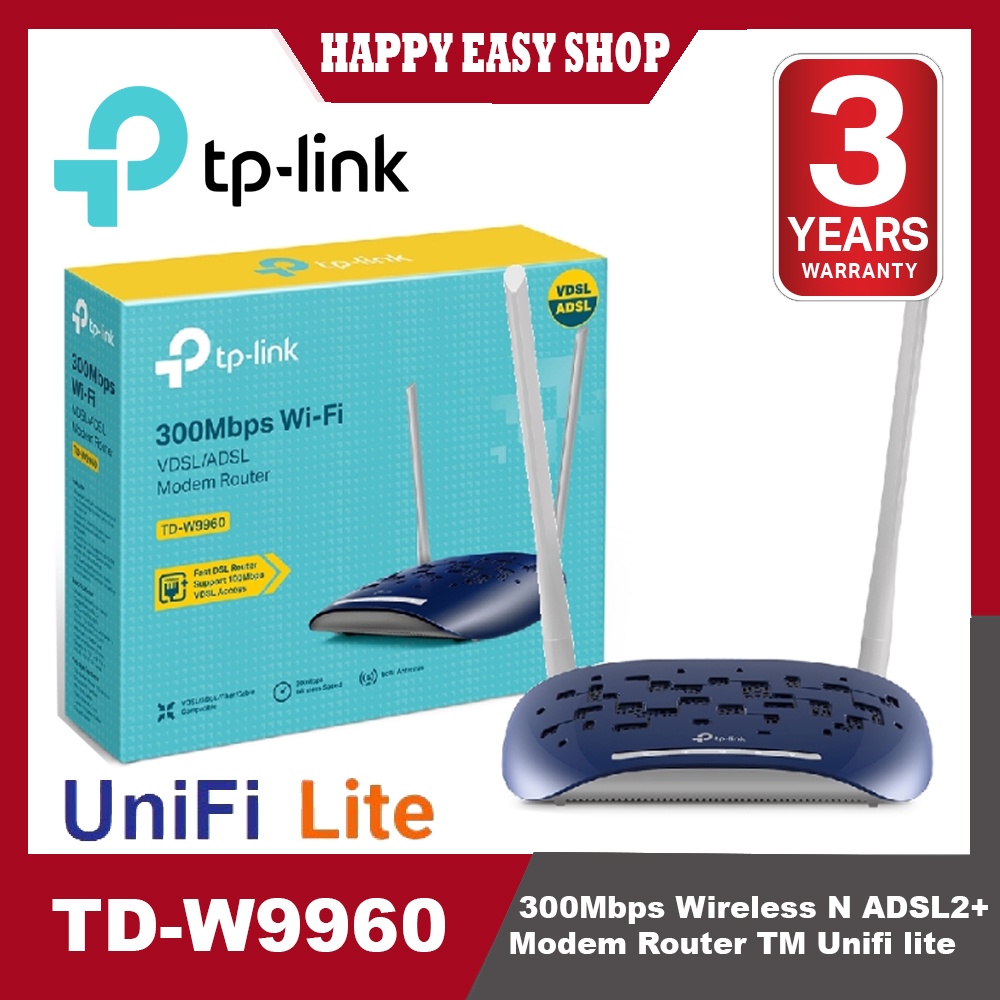 Official TP-LINK TD-W9960 V1.20 300MBPS WIRELESS N VDSL/ADSL MODEM ROUTER WITH ANTENNAS, 6KV ...
