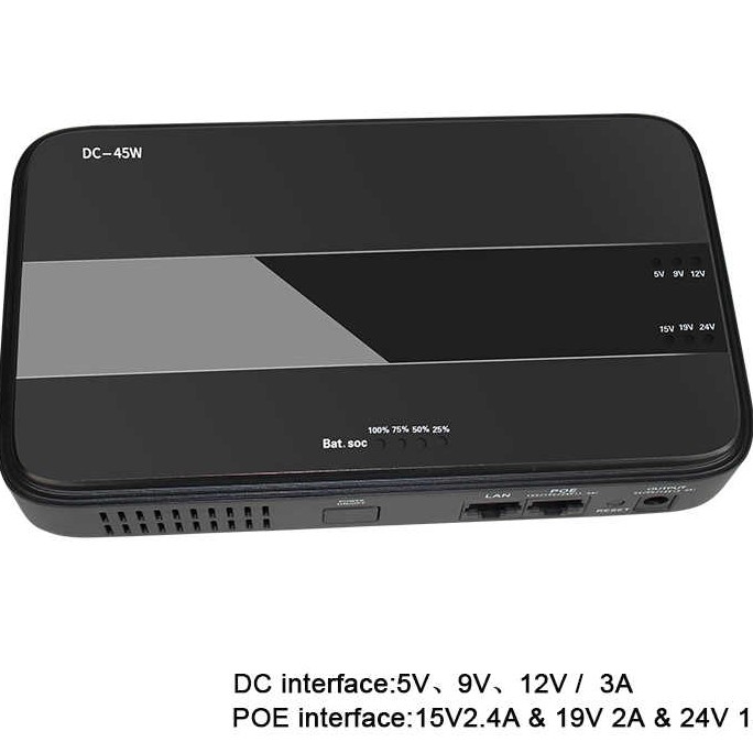 Mini DC UPS Battery Portable DC UPS for 5V, 9V, 12V,15V 19V 24V and 5v ...