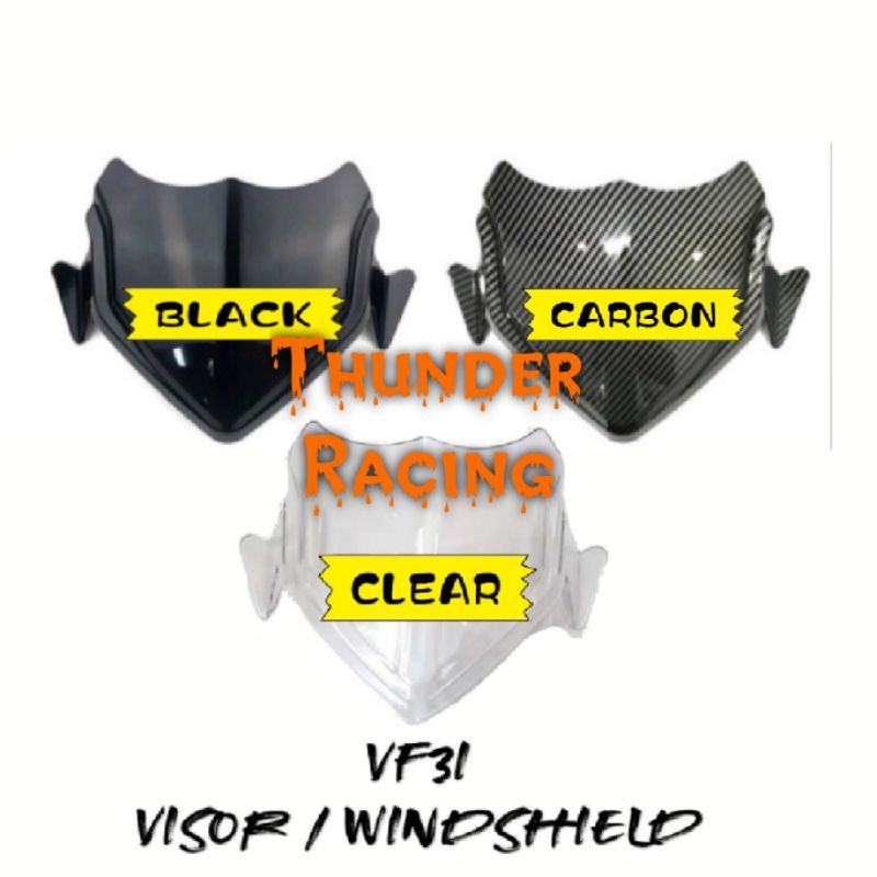 VF3I 185 VISOR/ WINDSHIELD CLEAR BLACK CARBON PNP | Shopee Malaysia