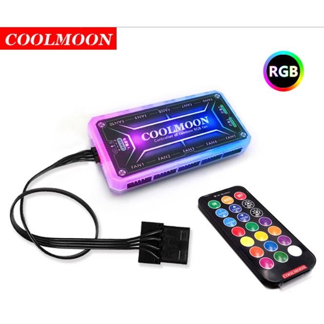 Coolmoon RGB Led Fan Control and Power Connection Hub Set with Led on ...