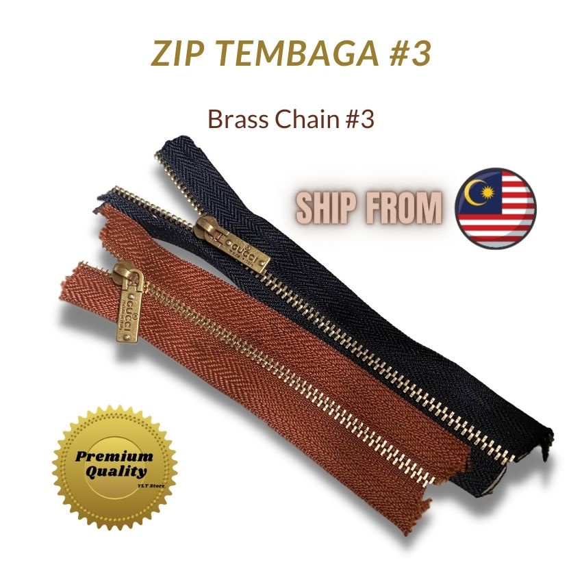 Zip Tembaga Kepala Zip Besi #3/ Brass Coil Zipper | Shopee Malaysia