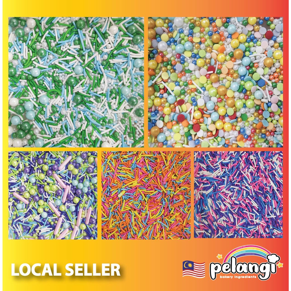 [Pelangi] Halal Edible Themed Sprinkles Candy Ball Cake Decoration ...