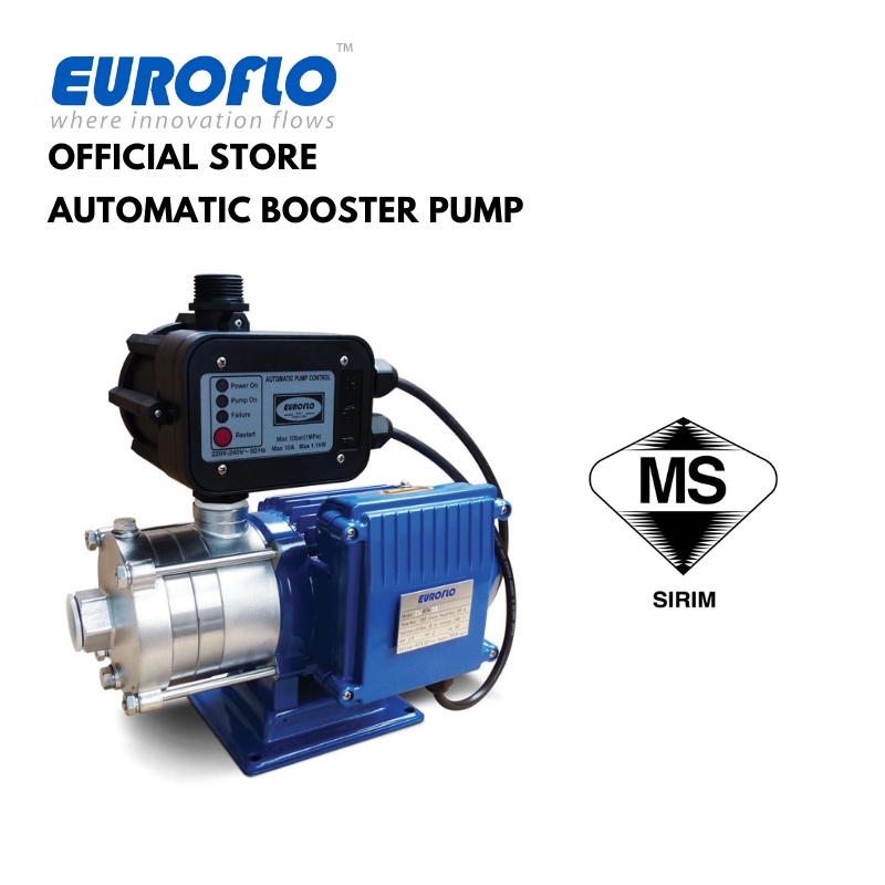 EUROFLO【EC 203 SS-E】HOUSEHOLD AUTOMATIC BOOSTER PUMP WITH CONTROLLER ...