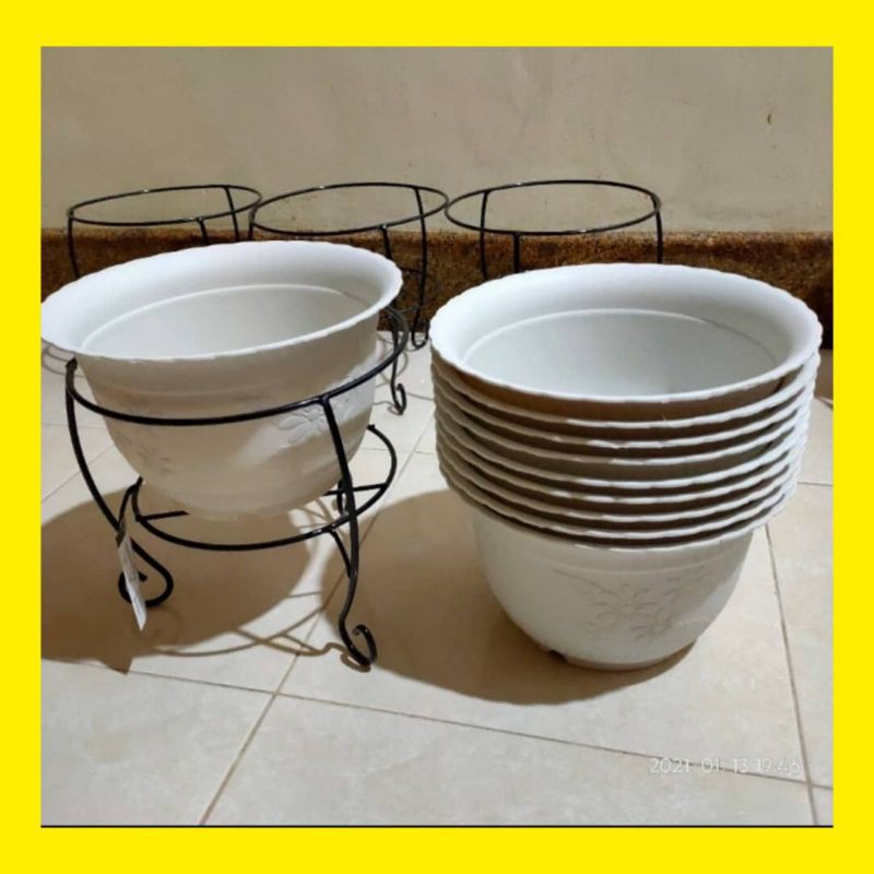 SAIZ BESAR Pasu Bunga Plastik Putih / Pasu Bunga Plastik Putih | Shopee ...