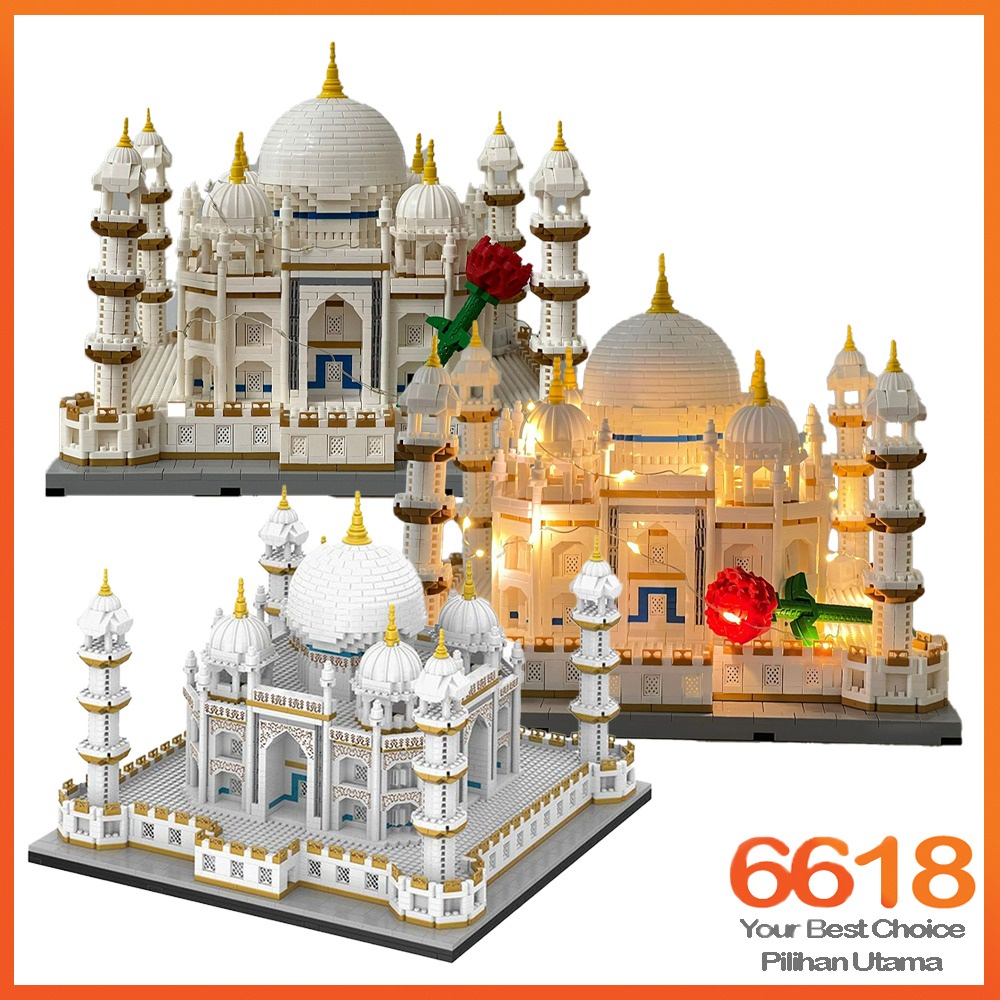 Mini Blok Dunia Arsitektur Yang Terkenal Di Taj Mahal 3D Model Blok Bangunan Block Hadiah ...